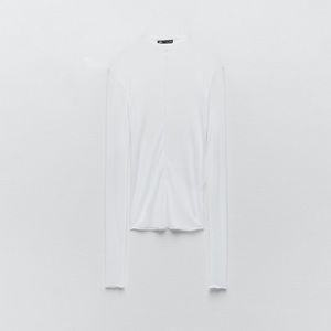 Zara | Tops | Nwt Zara Semi Sheer Top With Piping | Poshmark